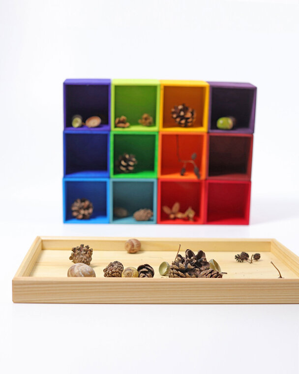 Grimm's Sorting helper 12 pieces - rainbow - Ziloen