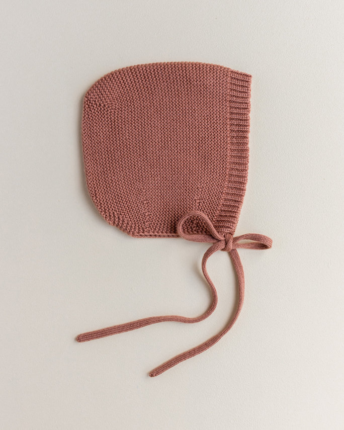 Hvid merino wool bonnet - brick: soft and warm! | Ziloen - Ziloen