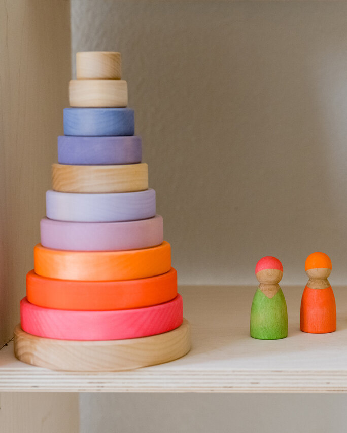 Grimm's Stacking Tower - neon pink: Sort, Stack & Build! | Ziloen - Ziloen