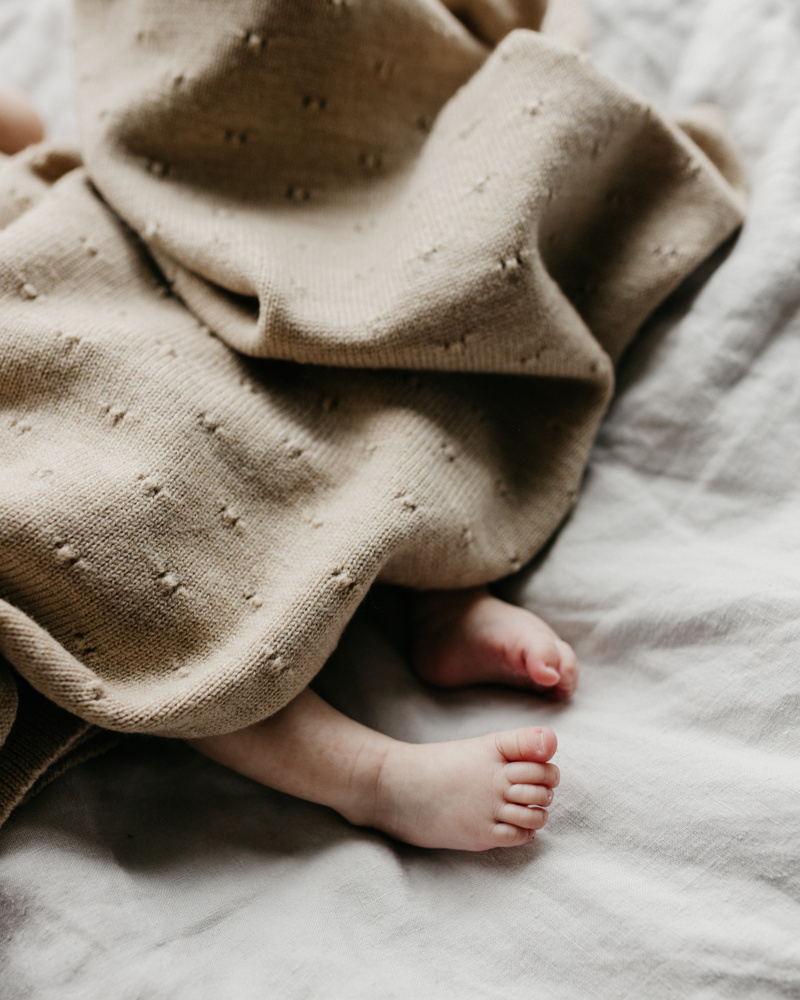 Hvid Merino wool baby blanket Bibi - sand | Ziloen - Ziloen