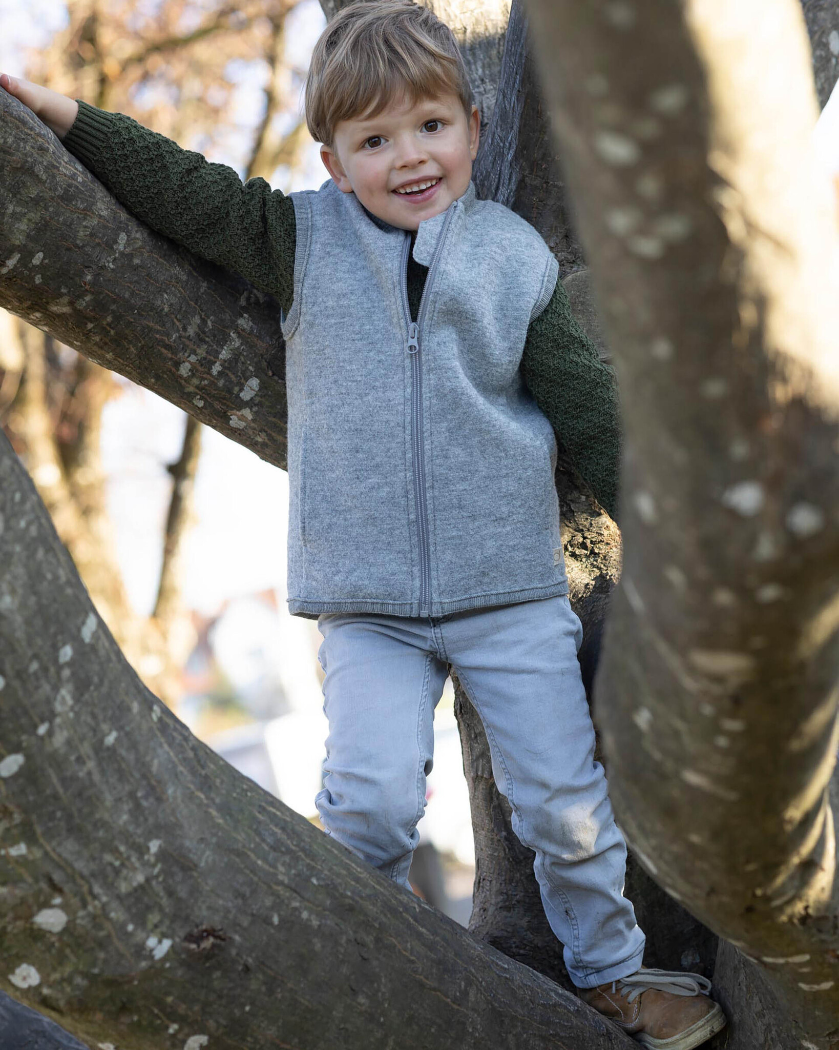 Disana Boiled wool vest - grey - Ziloen