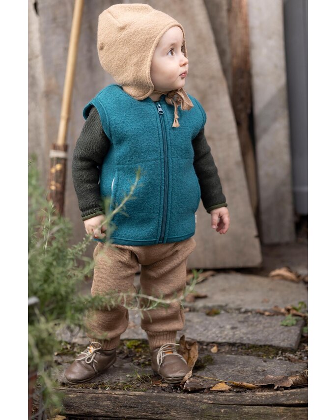 Disana Boiled wool vest - pacific - Ziloen