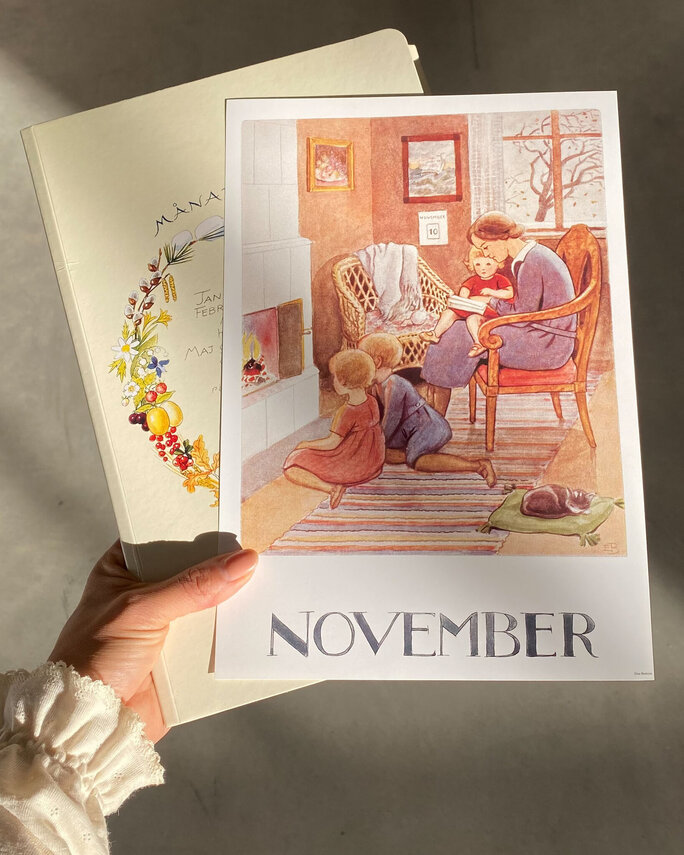 Elsa Beskow set of month poster A4 size (12 pcs) | Ziloen - Ziloen