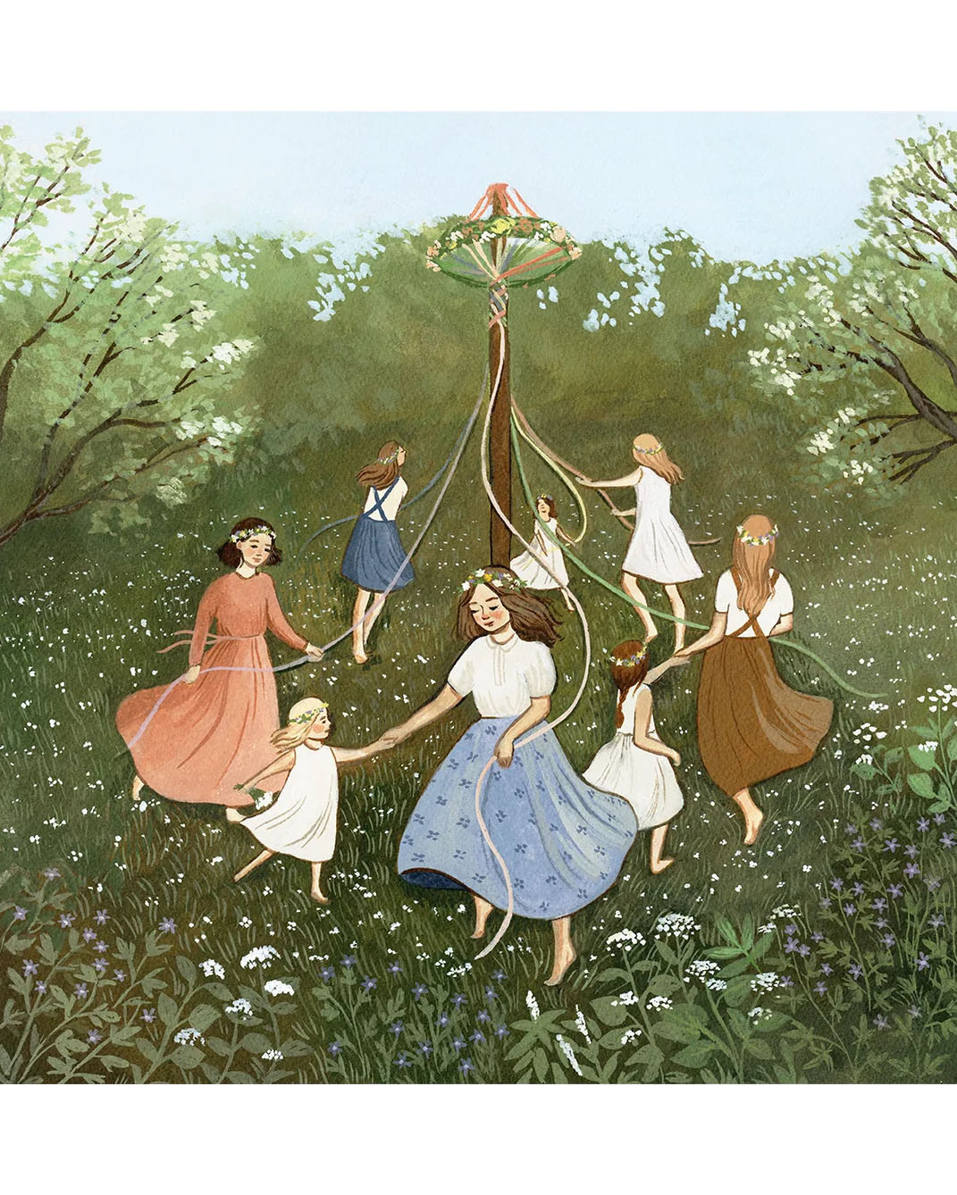 Robin Pieterse folded card - maypole dance - Ziloen