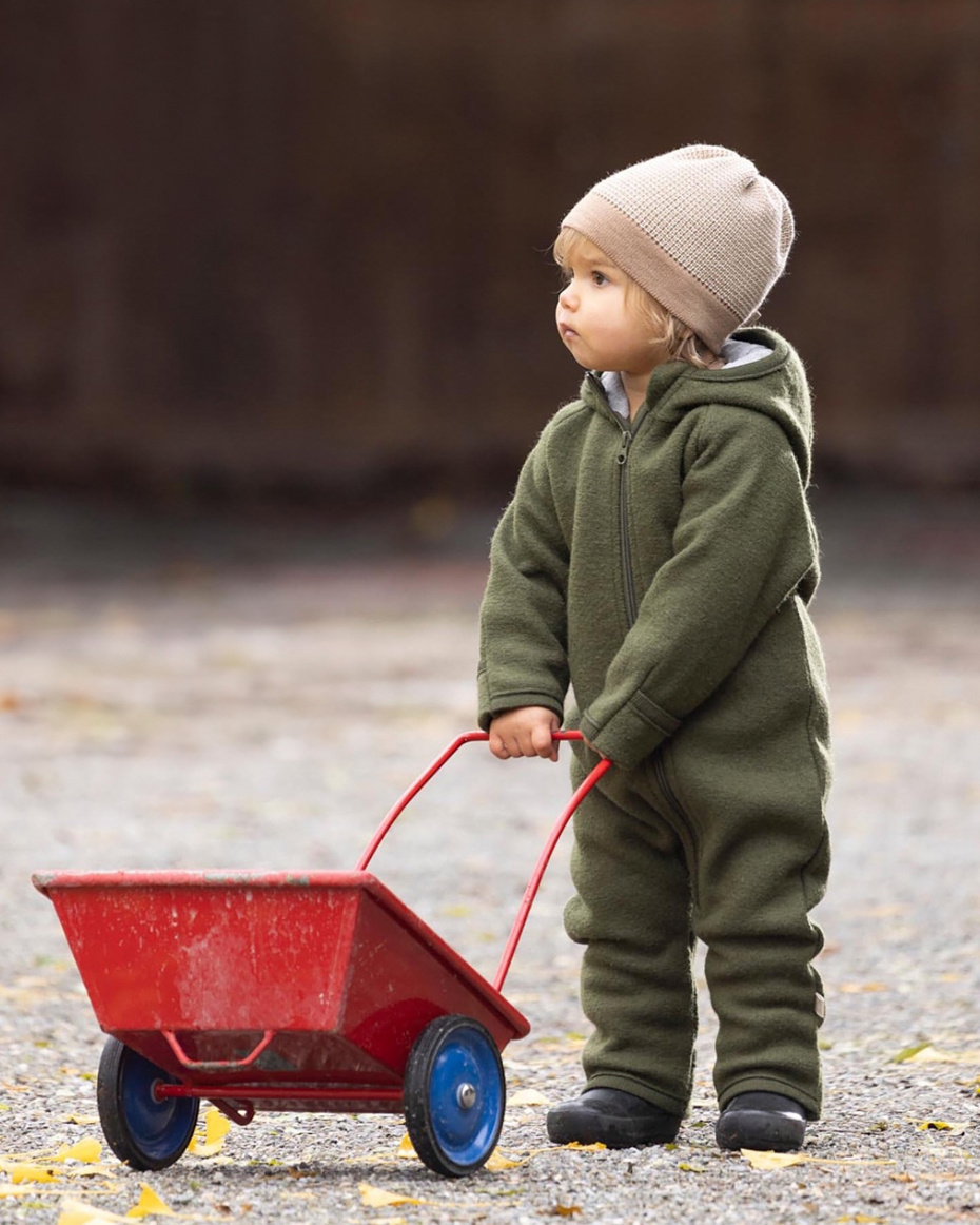 Disana Boiled wool overalls with zip - olive: organic! | Ziloen - Ziloen