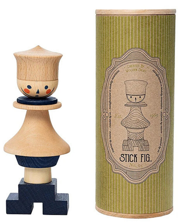 Wooden Story stacking toy stick figure - number 5 | Ziloen - Ziloen