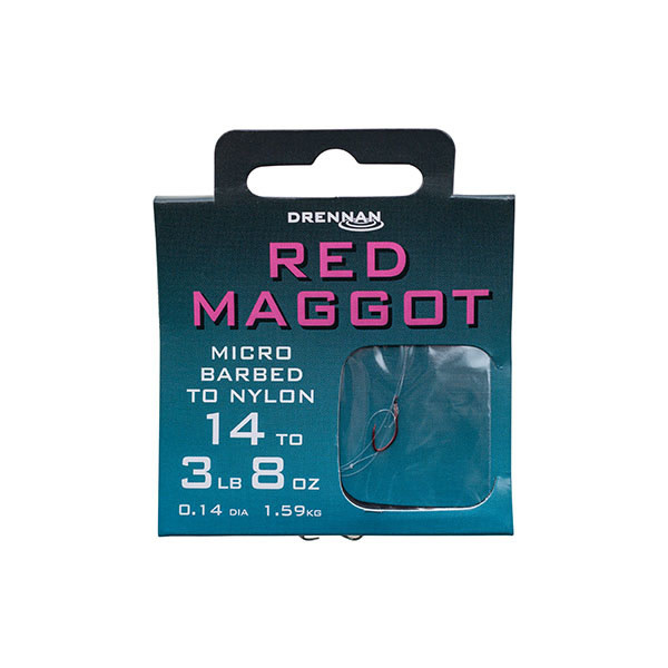 Drennan Onderlijn Red Maggot Micro Barbed (8pcs) - Reniers Fishing