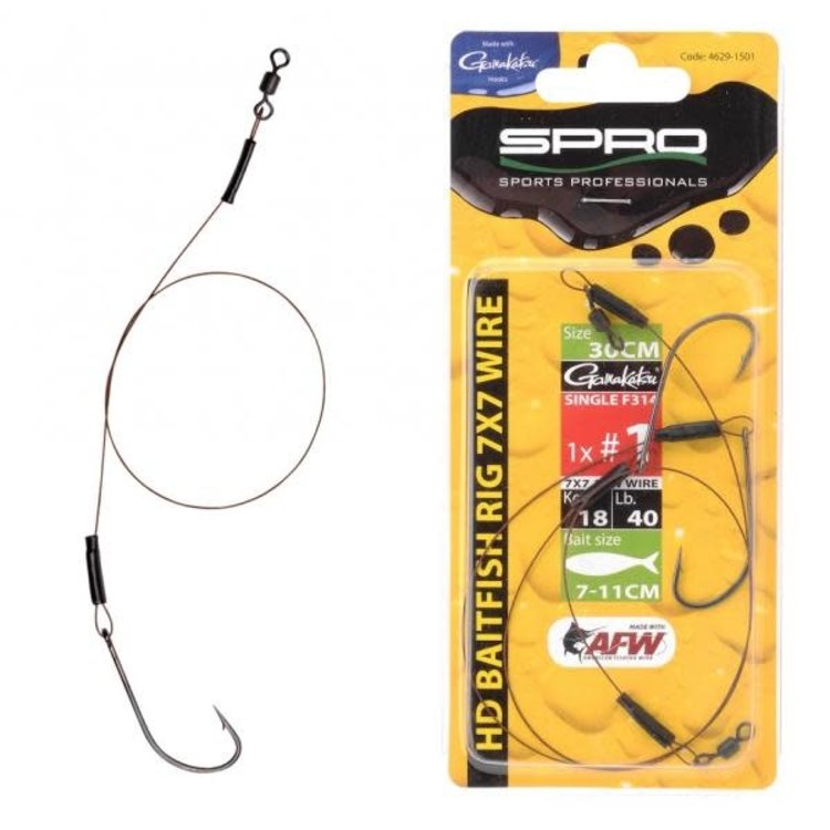 Spro Baitfish Rig 7x7 Wire 30 cm (Single Hook) - Reniers Fishing
