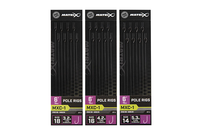 Matrix Onderlijn MXC-1 Pole Rigs 6” (15cm) Spade End - Barbless - Reniers Fishing