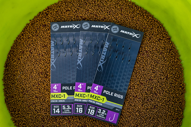 Matrix Onderlijn MXC-1 Pole Rigs 10cm Spade End-Barbless (8 pcs) - Reniers Fishing