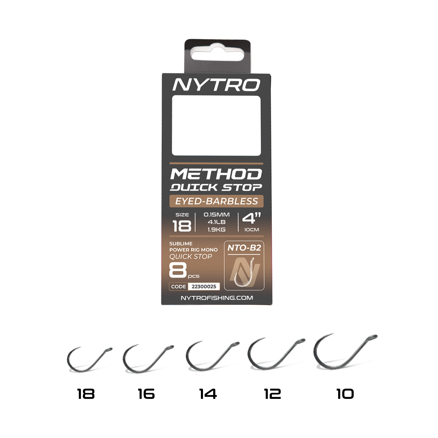 Nytro Method Ready Tied Rigs – Quick Stop Barbless 10cm - Reniers Fishing