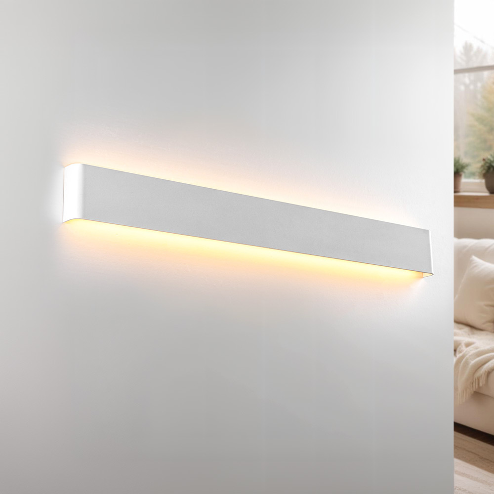 Weiße Wandleuchte mit integrierten LEDs, 83 cm - Norell - LumenXL.de