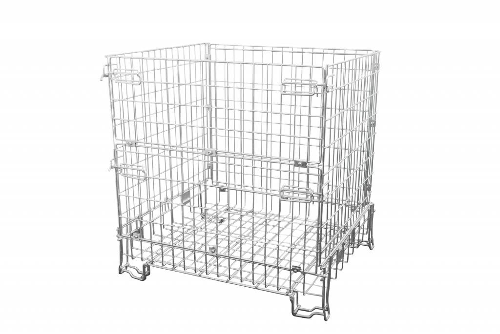 Draadcontainer - 1200x1000x1200mm, verzinkt, inklapbaar - 123pallets.nl