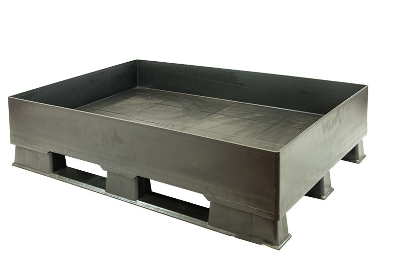 Kunststof lekbak met pallet - 1200x800x310mm, 1250kg - 123pallets.nl