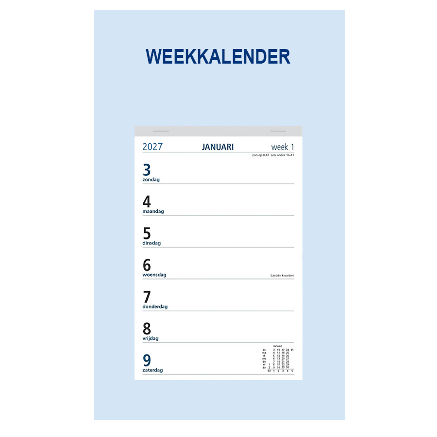 Weekkalender op neutraal schild, doos van 50 stuks - Castelli 1938 B.V.