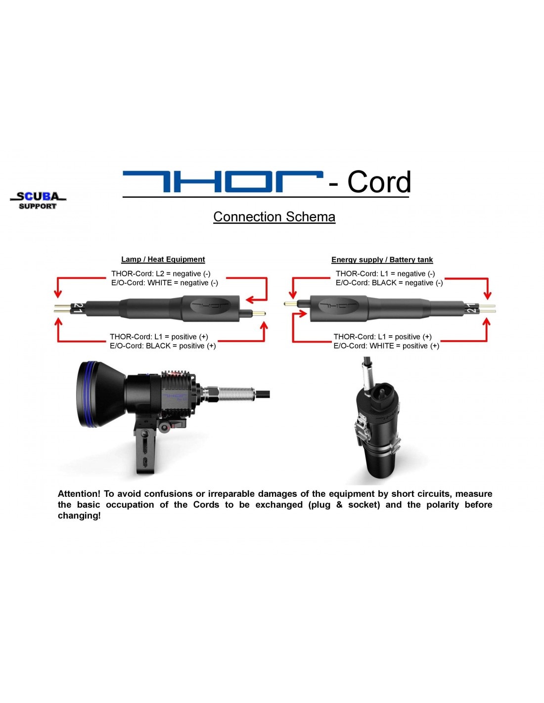 Thor E/O cord 125cm - Scuba Support