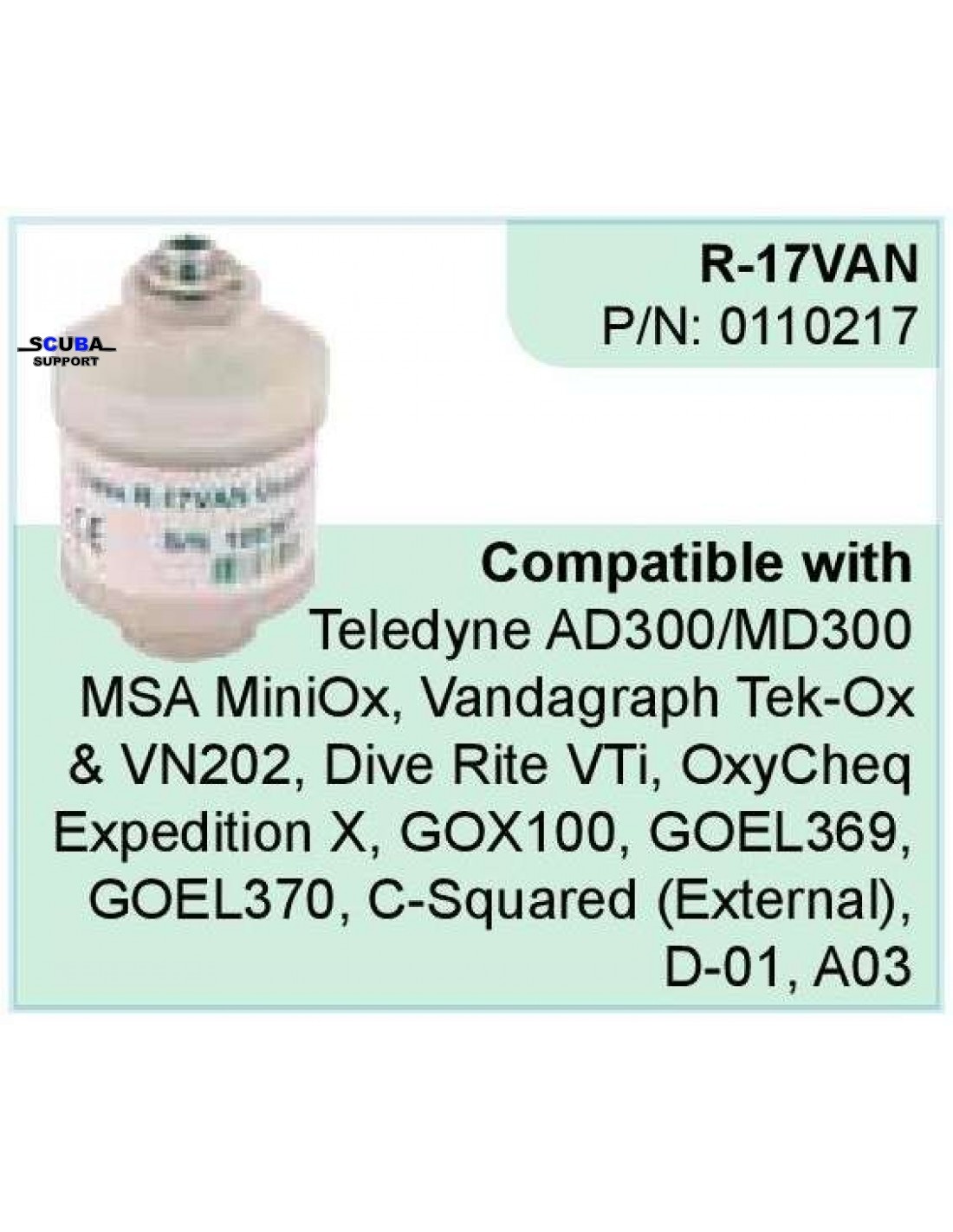 Oxygen Sensor - R-17VAN - Scuba Support