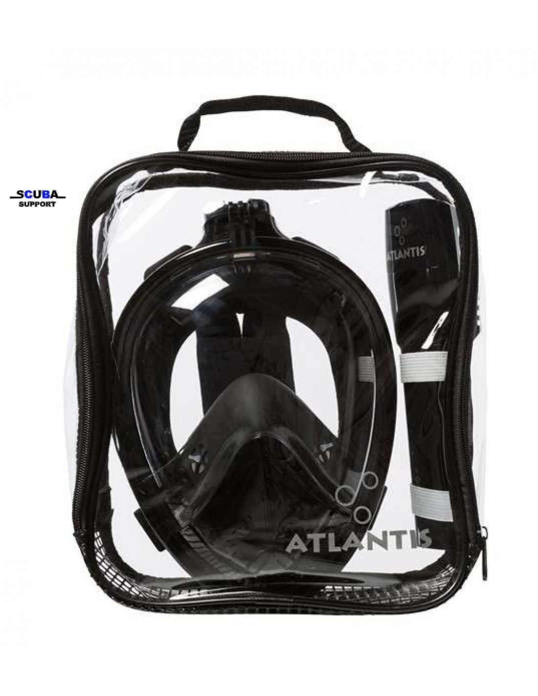 Atlantis 2.0 Full Face Snorkelmasker Black - Scuba Support