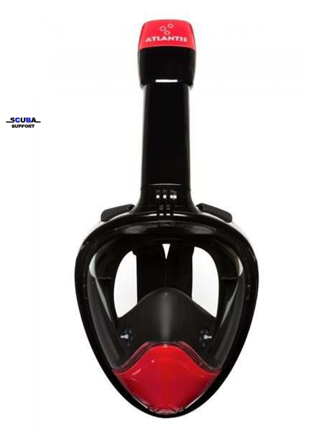Atlantis 2.0 Full Face Snorkelmasker Black/Red - Scuba Support