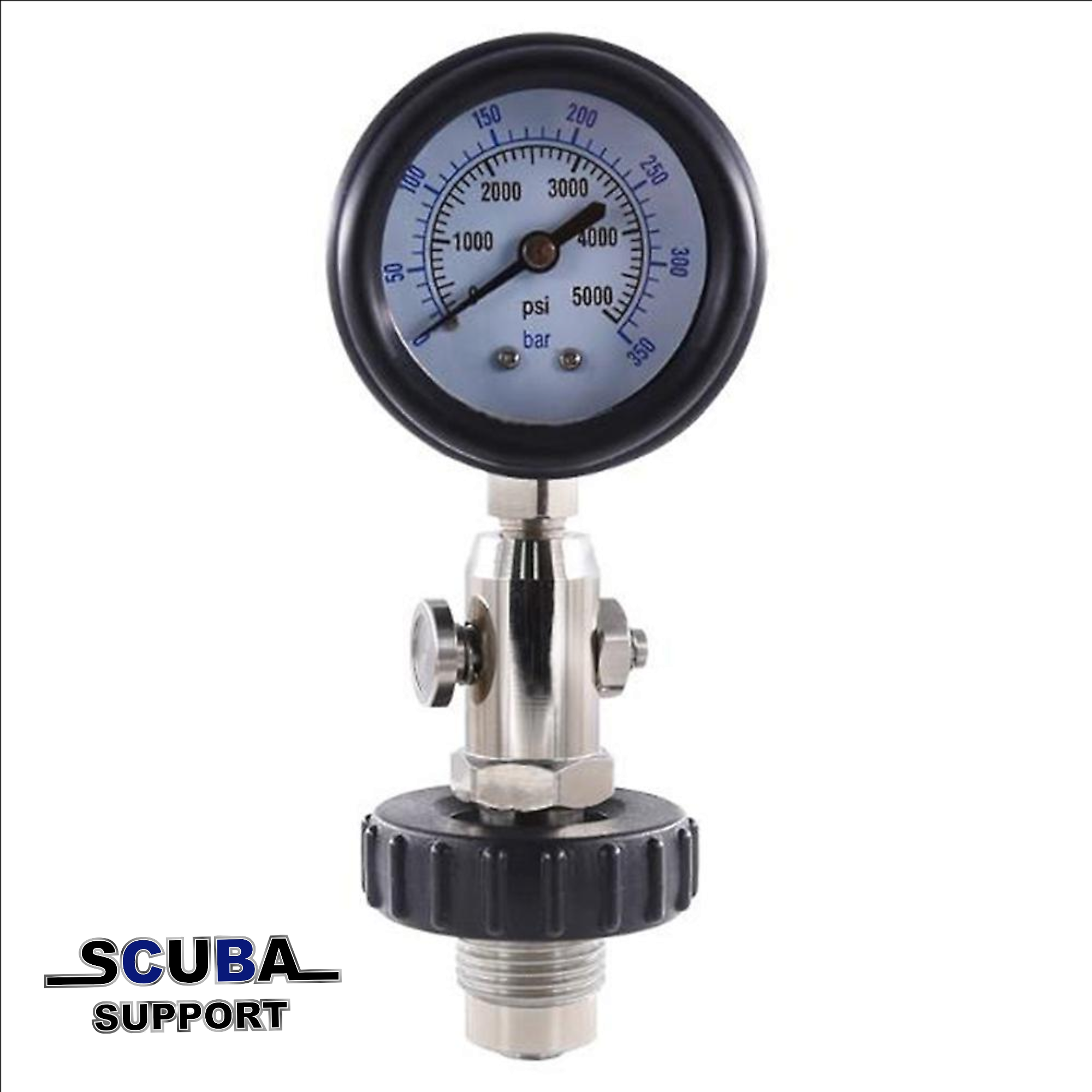Flesdruk manometer 200/300 BAR DIN - Scuba Support