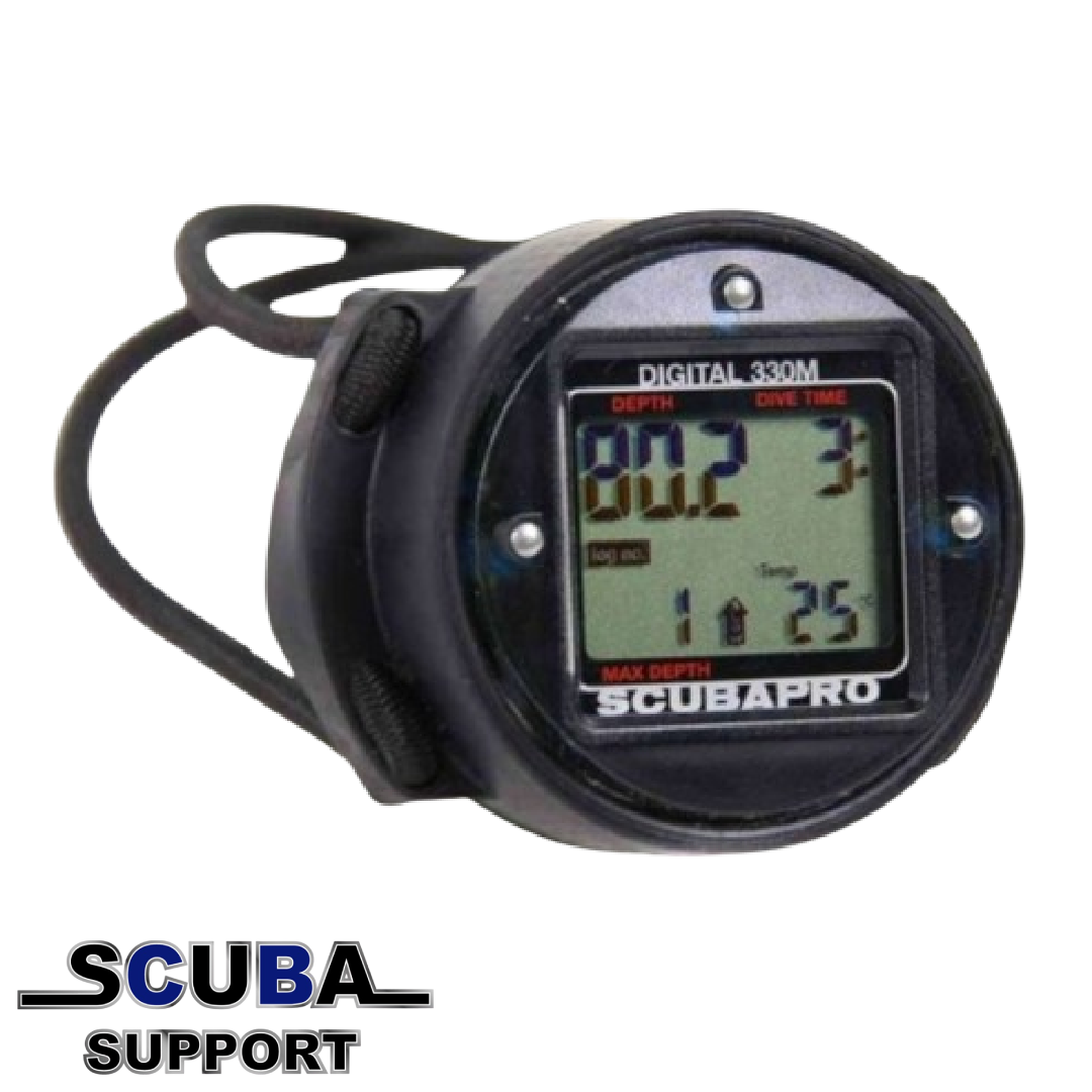 Digital 330M Bottom Timer with bungee mount - Scuba Support