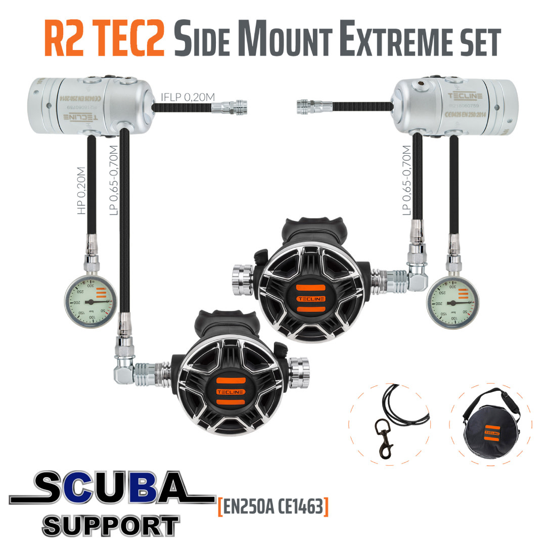 Tecline Automatenset R2 TEC2 rev. Side Mount Extreme set - Scuba Support