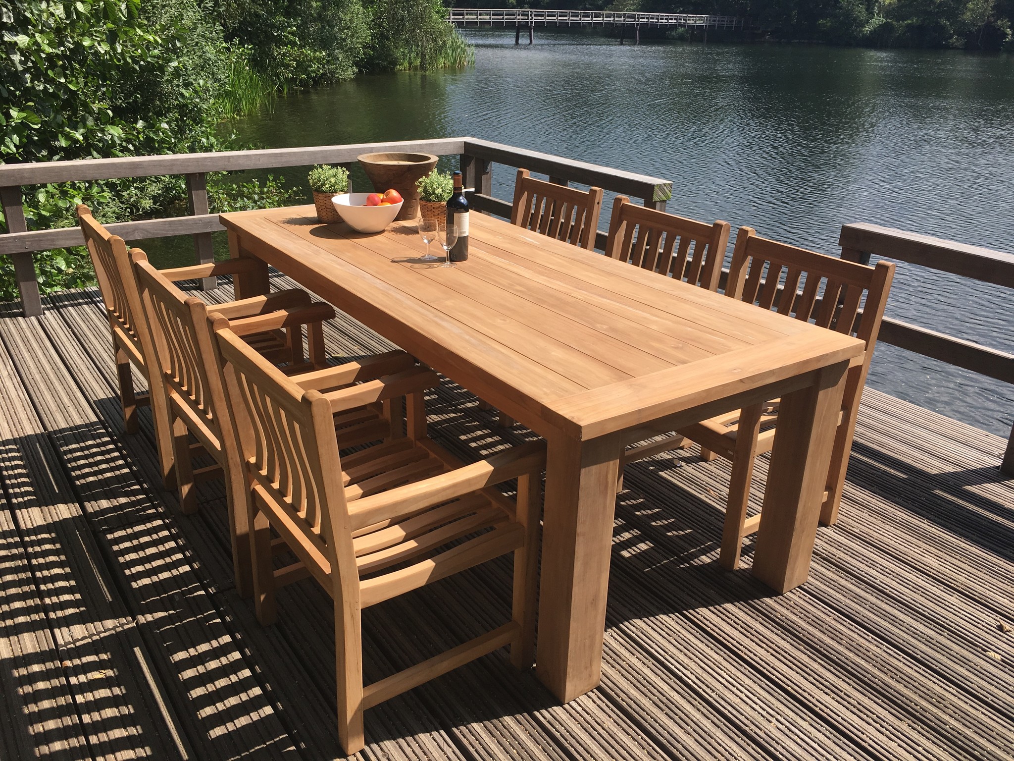 Teakhouten Tuinset met Blokstoelen - JoJo Living