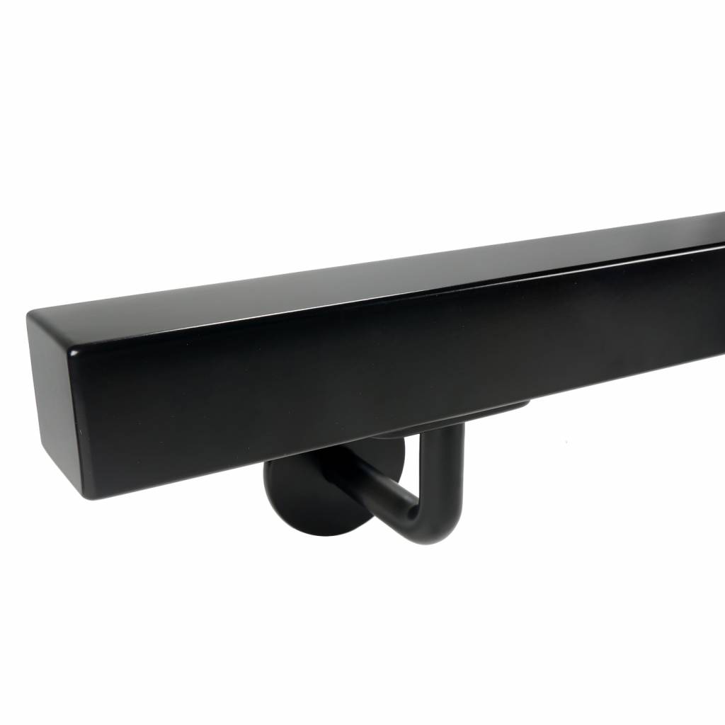 Trapleuning zwart gecoat vierkant 40*40 incl. dragers TYPE 3 ...