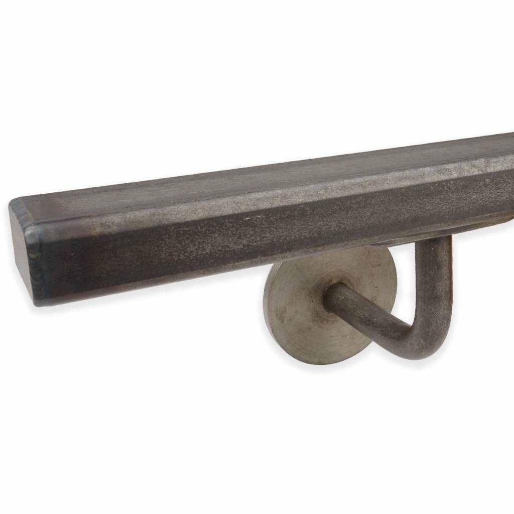 Stalen trapleuning - rechthoekig (40x20 mm) - met houders type 3 ...