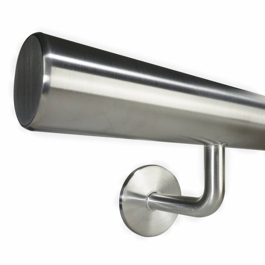 RVS trapleuning - rond - met houders type 3 - compleet gelast ...