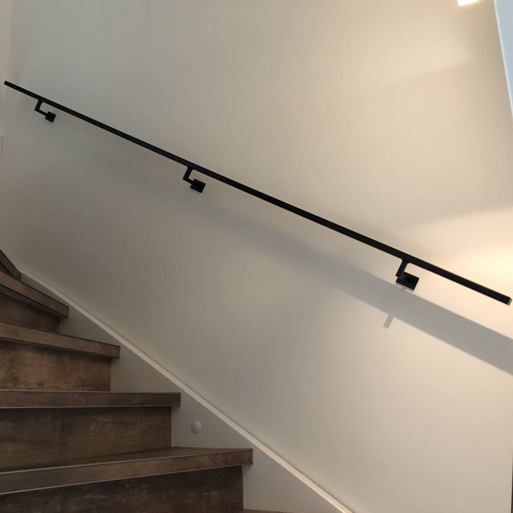 Trapleuning zwart gecoat vierkant 40*20 incl. dragers TYPE 11 ...