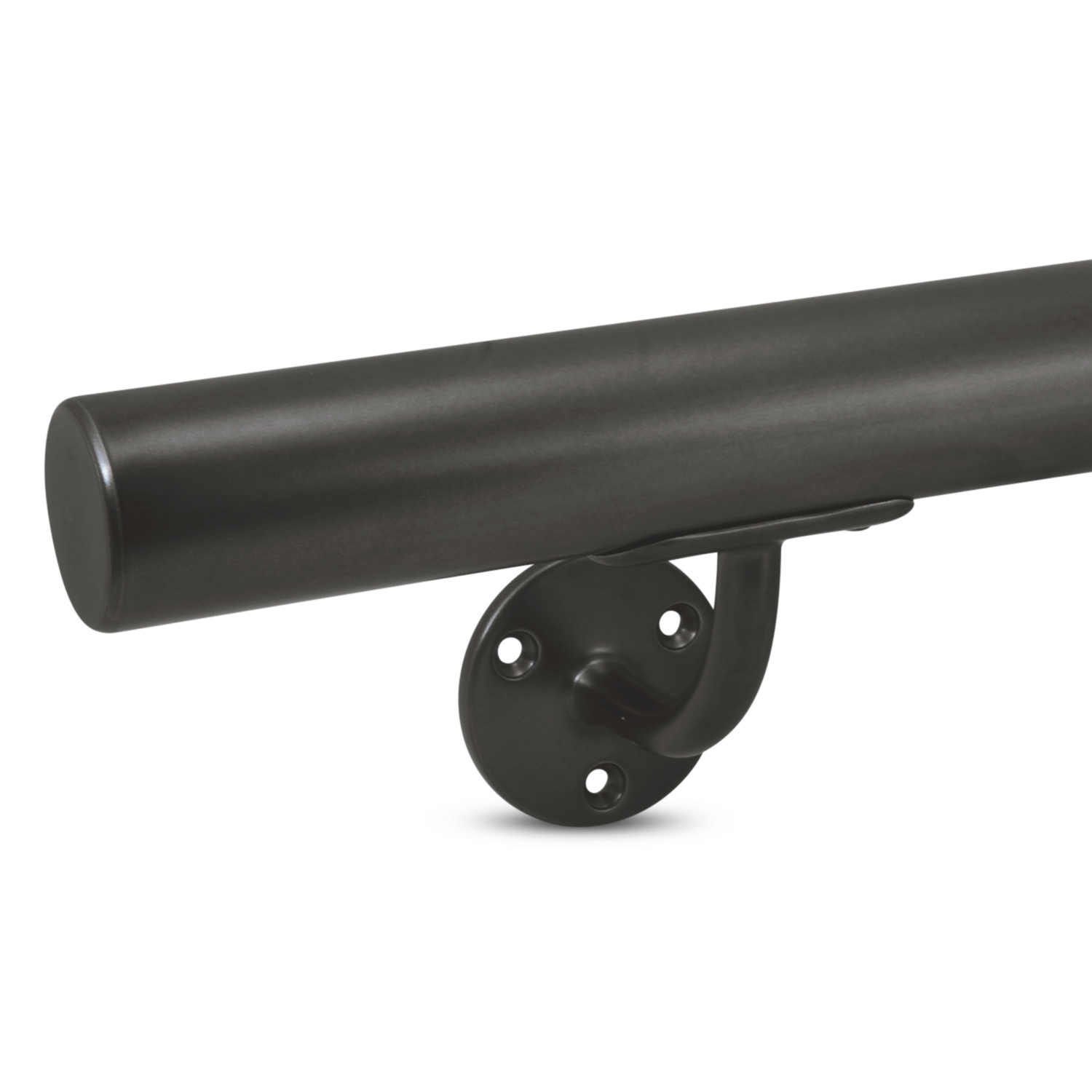 Trapleuning gunmetal - rond - met houders type 2 - Moderne leuningen!