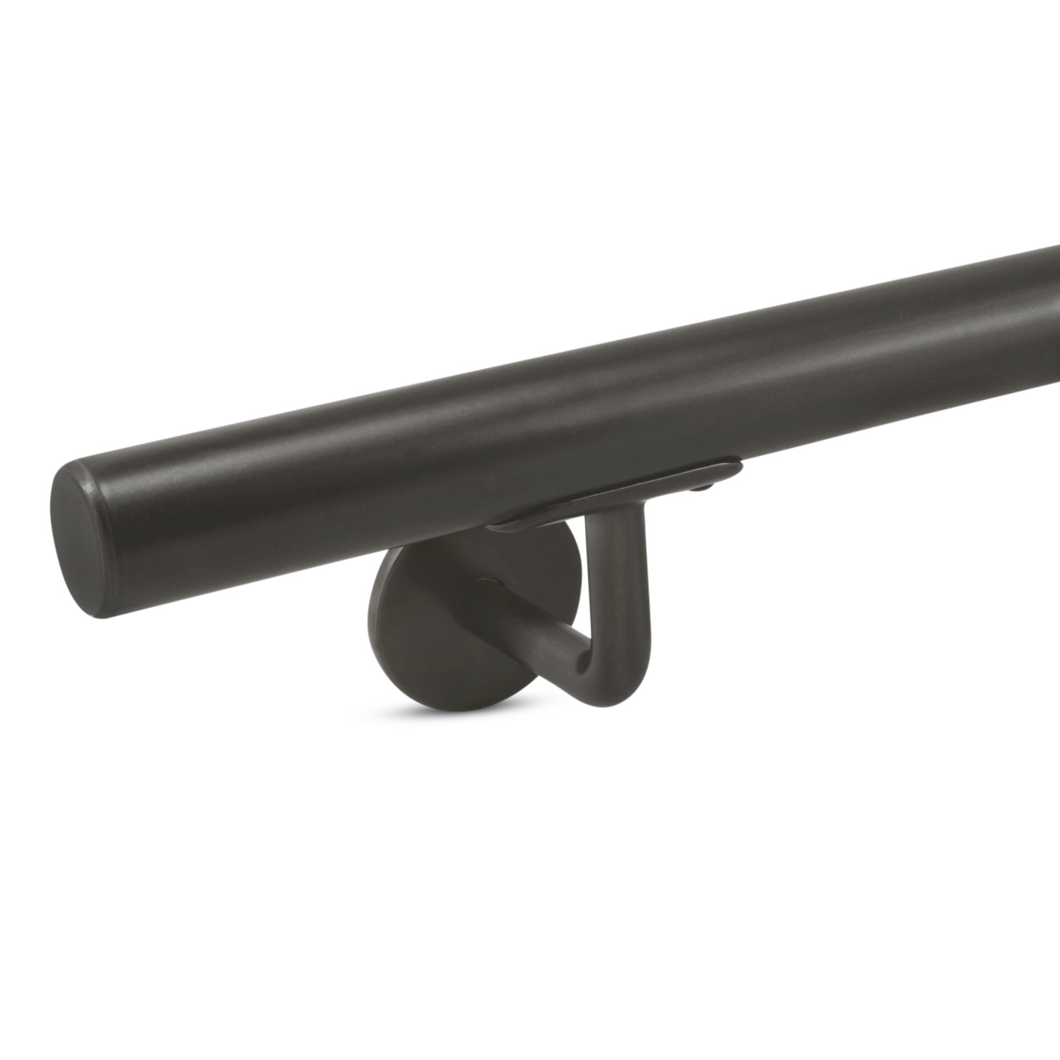 Trapleuning gunmetal - rond smal - met houders type 3 - Op maat!