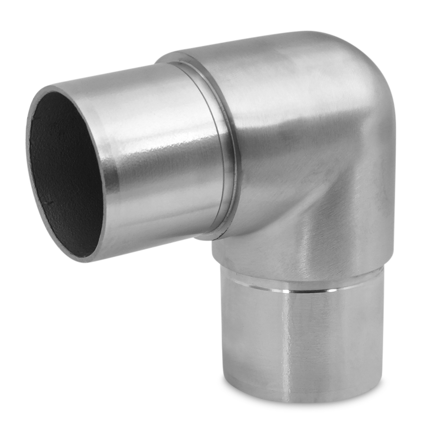 RVS bocht / hoekstuk - 90 graden - 42,4 mm - bij LEUNINGvakman.nl!