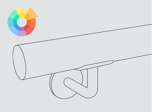 Een ronde leuning in iedere gewenste kleur - Altijd een perfecte match!