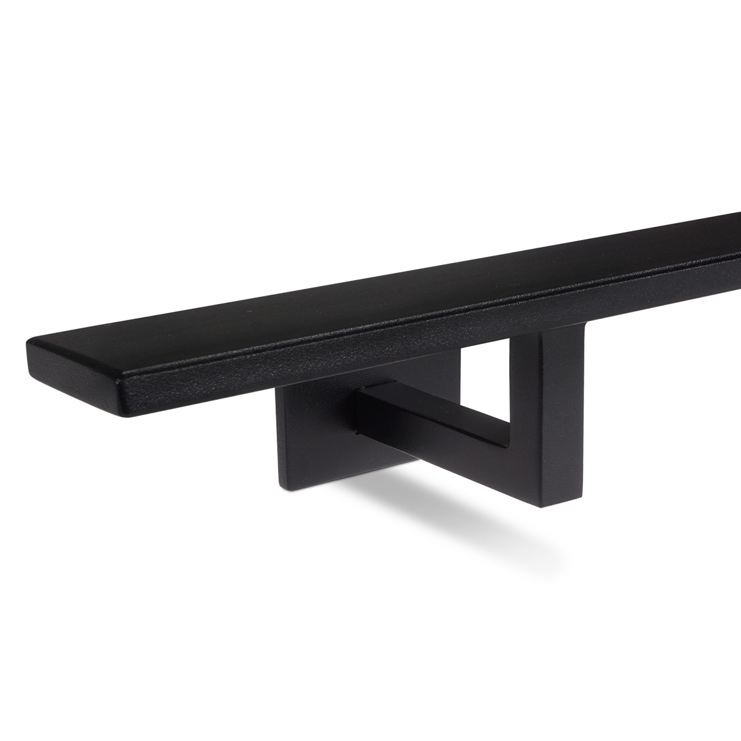 Trapleuning zwart - rechthoekig (40x10 mm) - met houders type 11