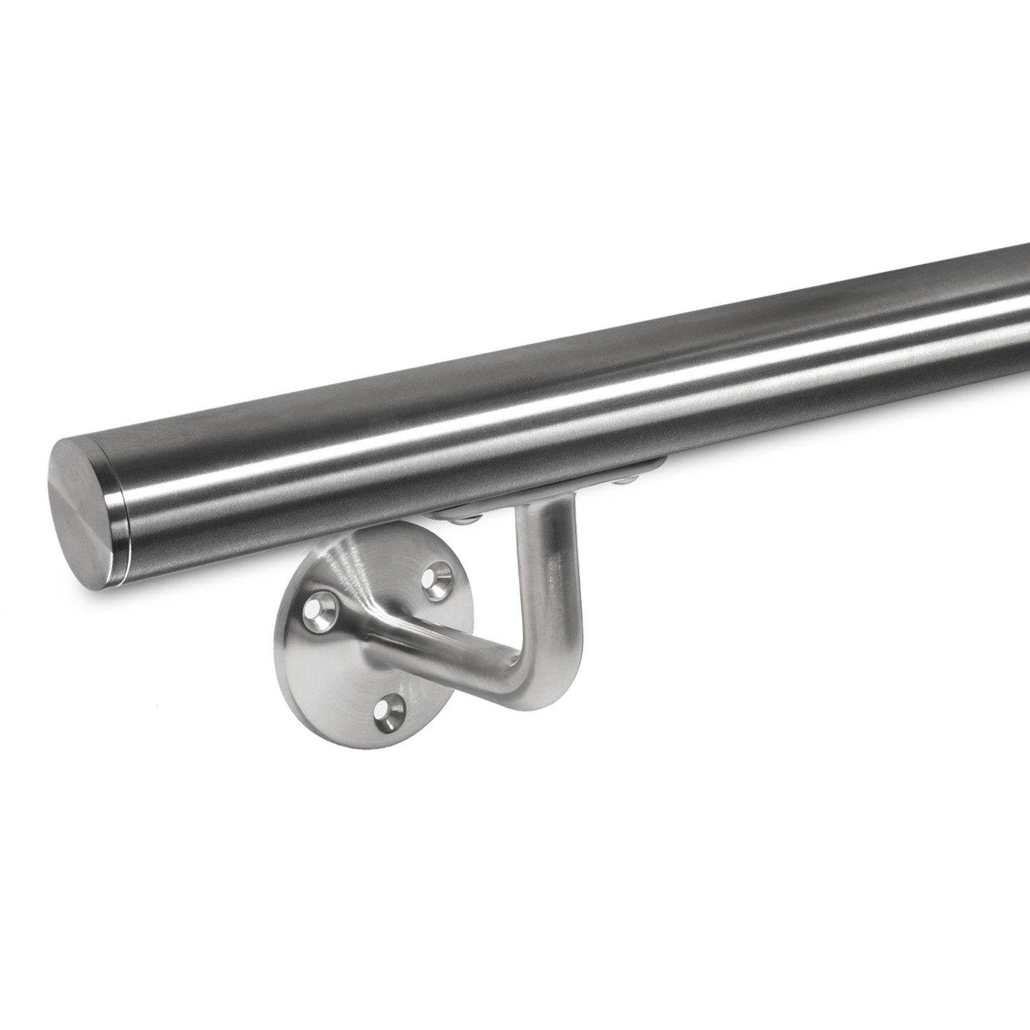 RVS trapleuning - rond smal - met houders type 1 - Hoge kwaliteit RVS ...