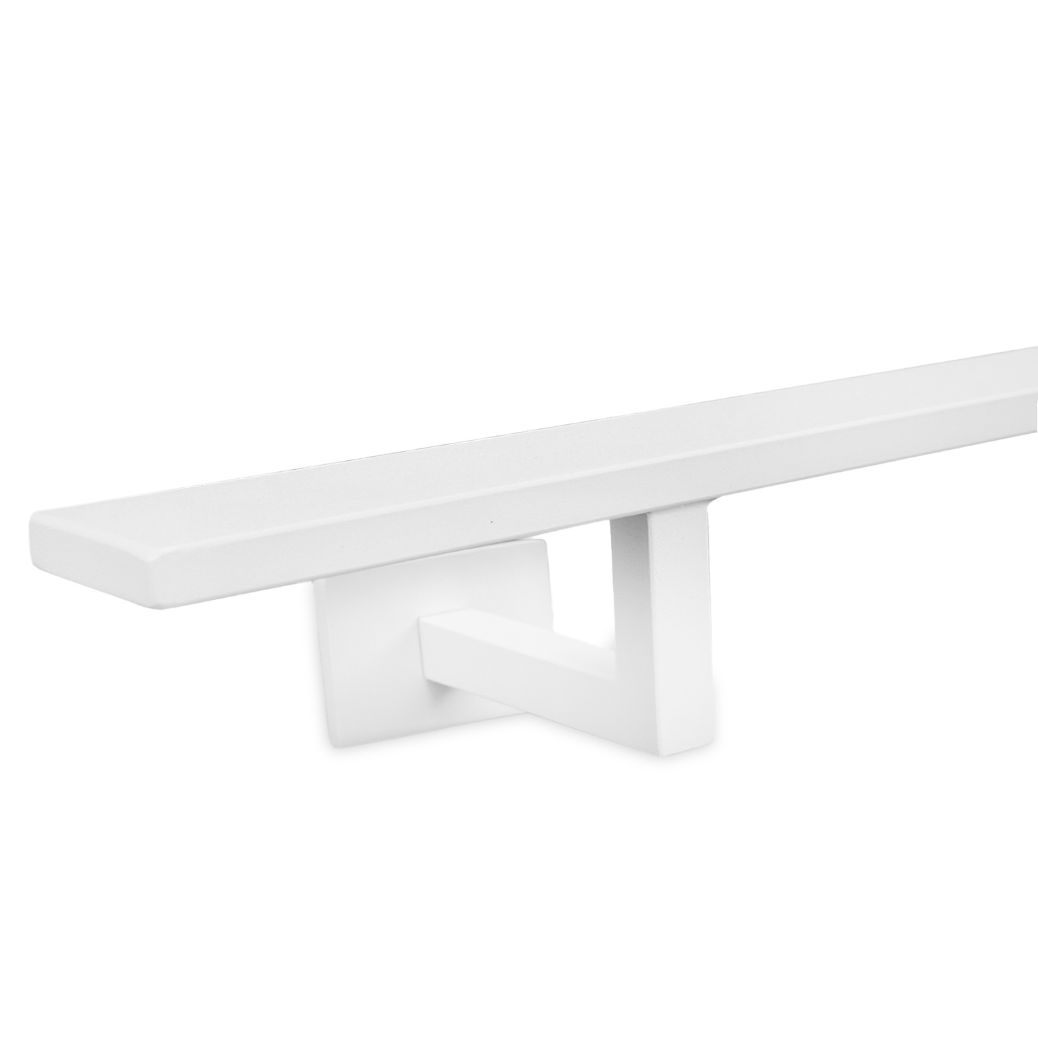 Trapleuning wit - rechthoekig (40x10 mm) - met houders type 11