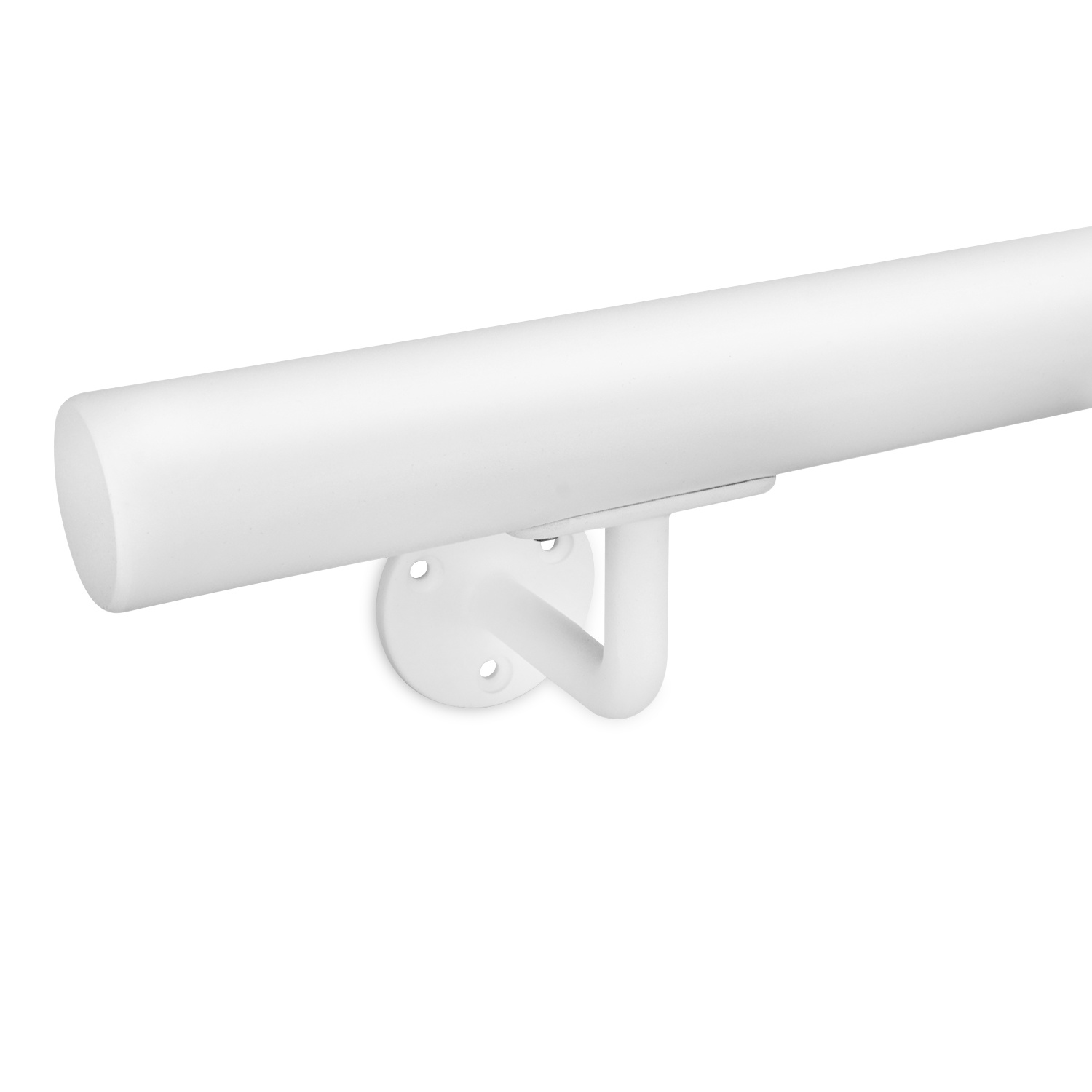 Trapleuning wit rond - met houders type 1 - voor buiten - Voordelig!