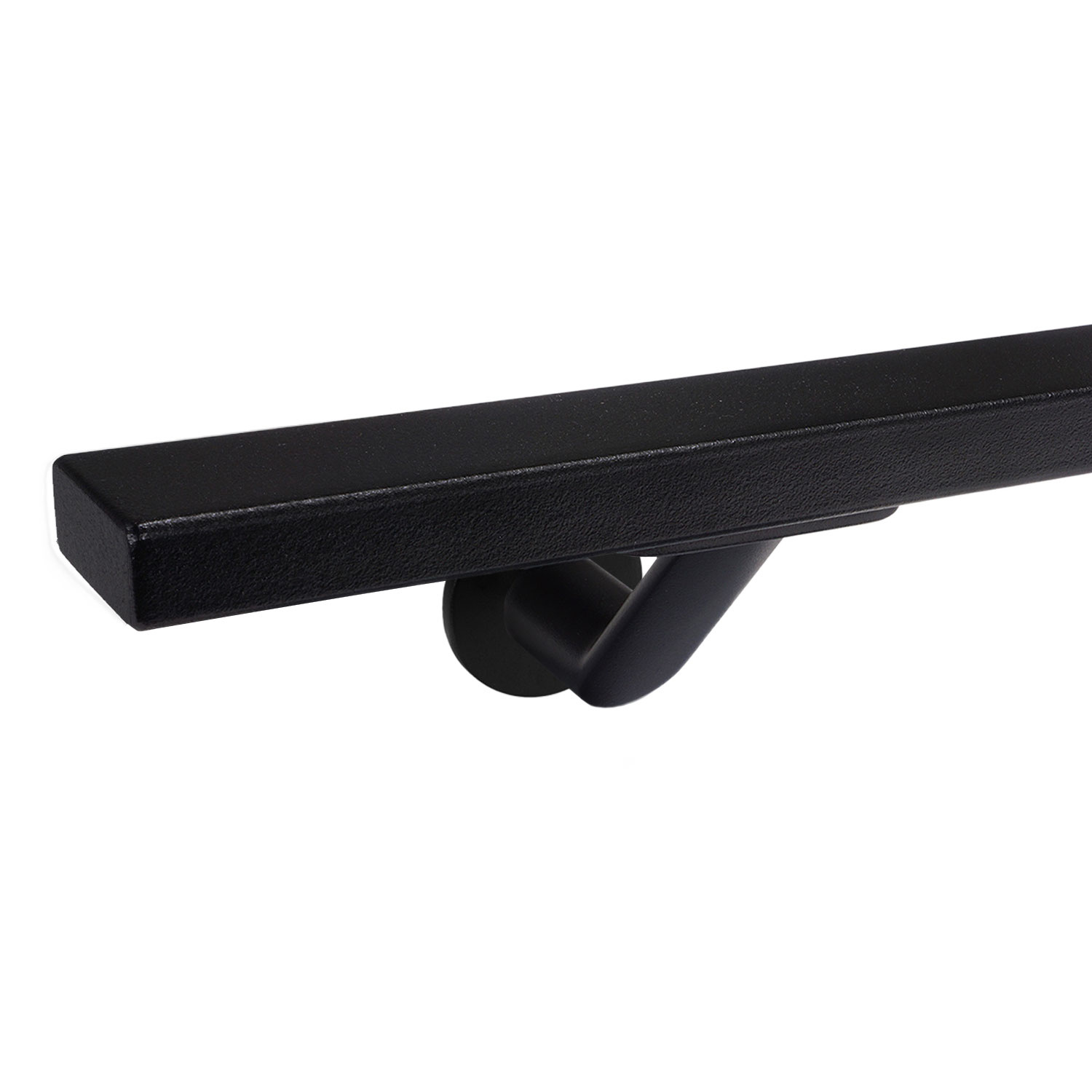 Trapleuning zwart - rechthoekig (40x15 mm) - houders type 7 luxe