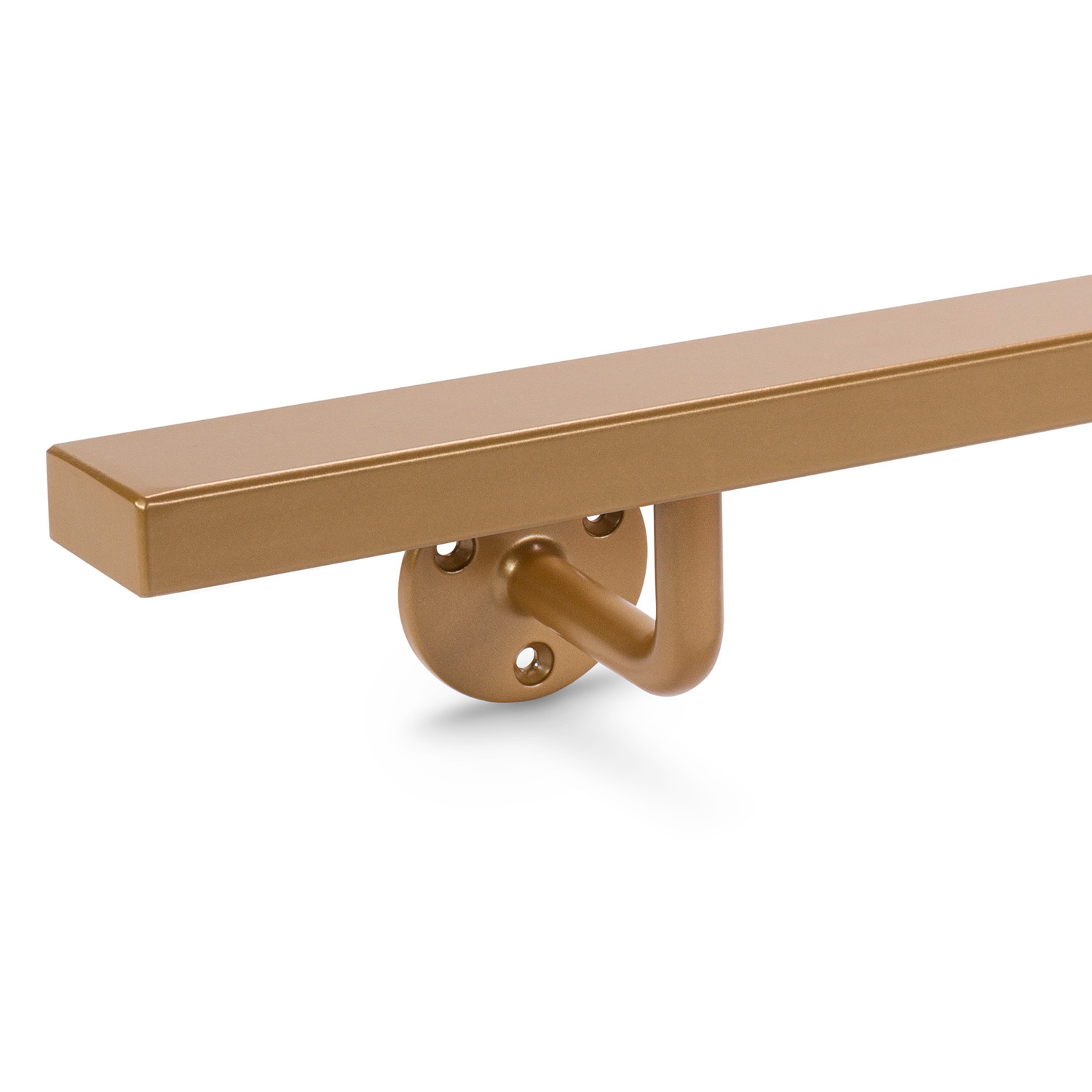 Trapleuning brons - rechthoekig (40x20 mm) - met houders type 1