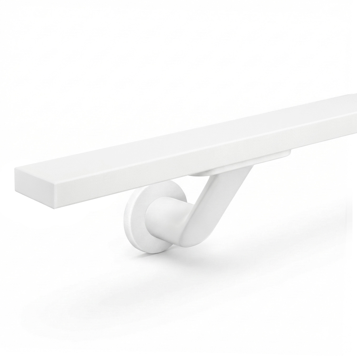 Trapleuning wit - rechthoekig (40x15 mm) - met houders type 7 luxe