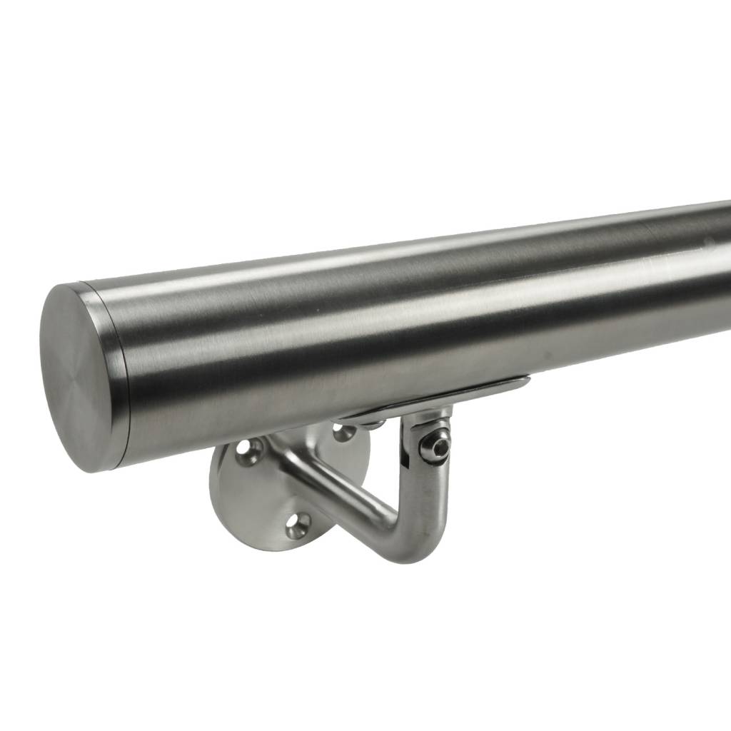 RVS trapleuning - rond - met houders type 1 variabel - Altijd op maat ...