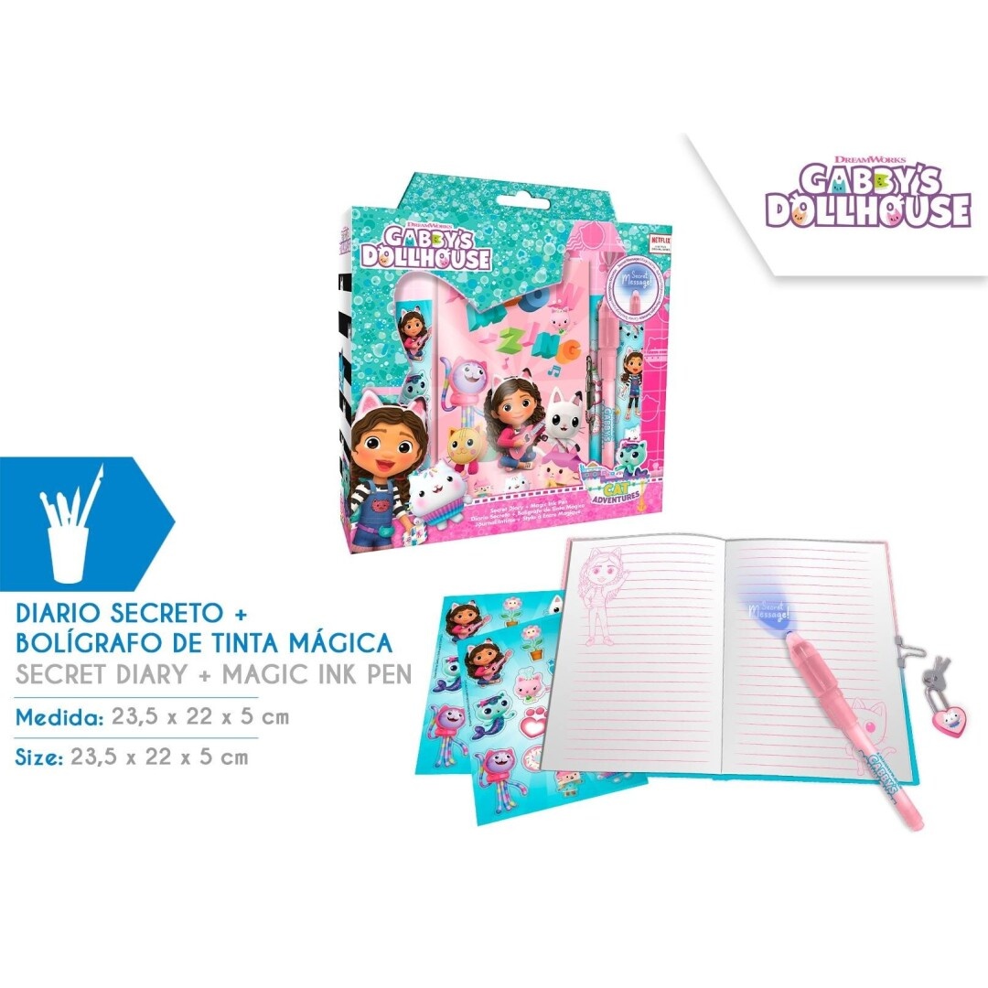 Gabby's Dollhouse Diary with Invisible Ink Pen - Merchandise4All