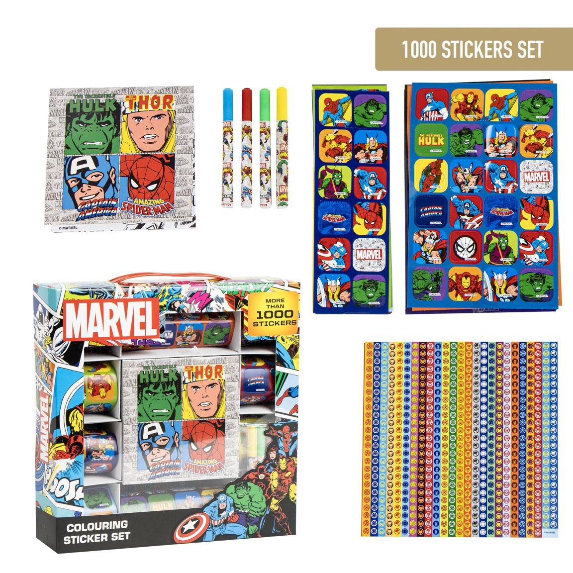 Marvel Avengers 1000 Sticker Set – Craft Kit for Kids - Merchandise4All