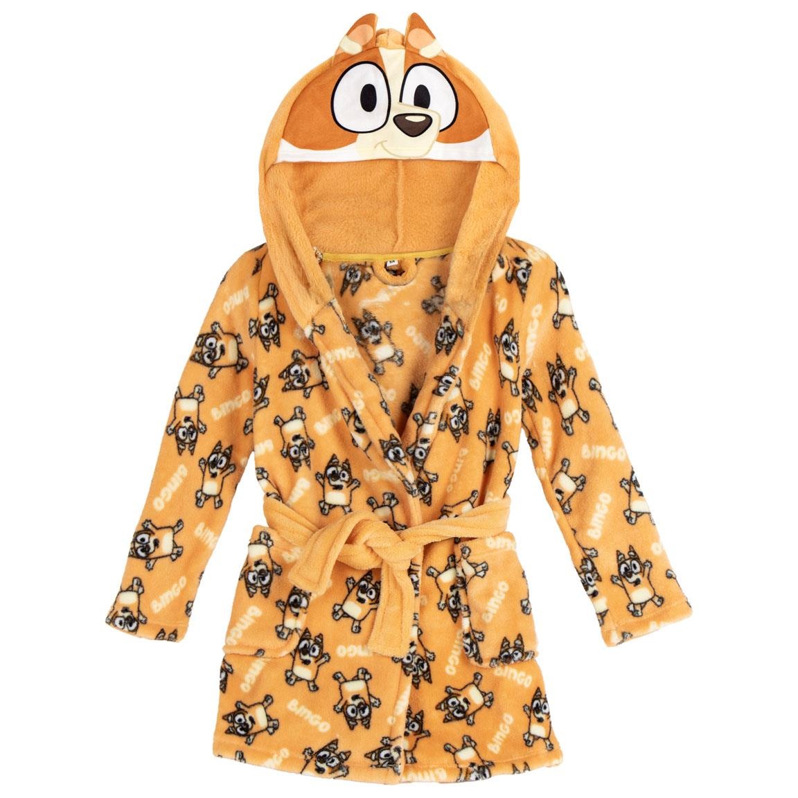 Bluey Kids Bathrobe – Bingo Dressing Gown with Hood Boys & Girls ...