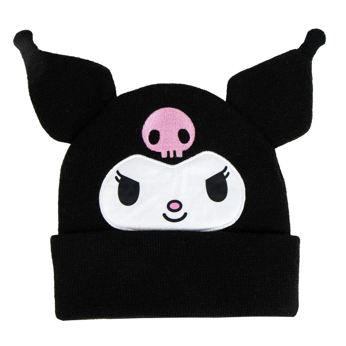 Kuromi Beanie – Black Knit Hat with Ears – Official Sanrio Accessory ...