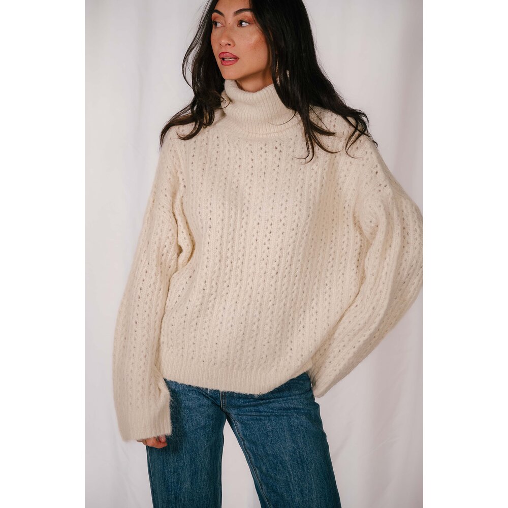 JULIANIA pull col roulé beige - MYSTORE