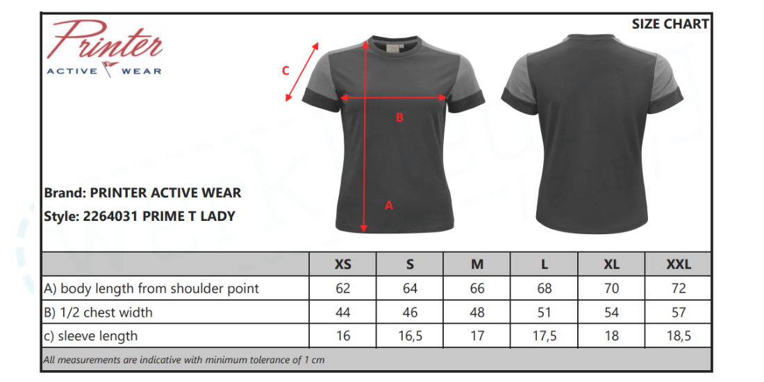 PRINTER Prime T-shirt dames - Werkkleding.com