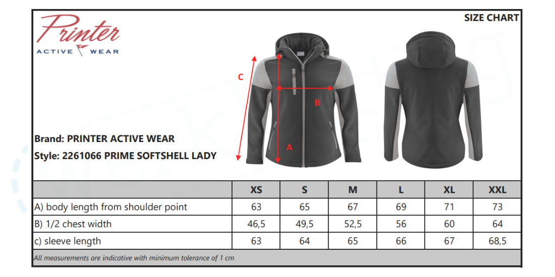 PRINTER Prime softshell jas dames - Werkkleding.com